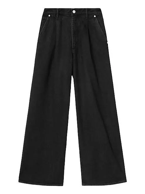 ALLSAINTS Haze Pleat Wide-leg Denim-blend Jeans - Washed Black