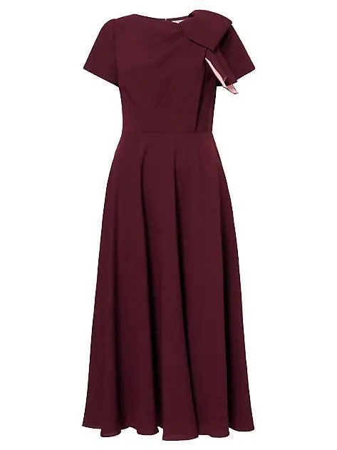 ROKSANDA Luna Asymmetric Woven Midi Dress - New Bordeaux / Pele