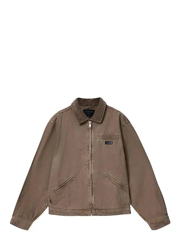 ALLSAINTS Rothwell Cord-collar Cotton Jacket - Mire Brown