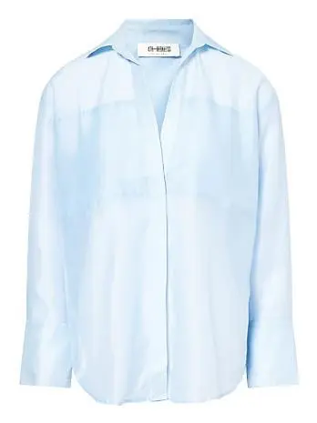 4TH & RECKLESS Semi-sheer Longline Shirt - Blue