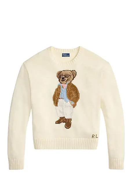 Polo Ralph Lauren Polo Bear Crewneck Cotton Jumper - Parchment Cream