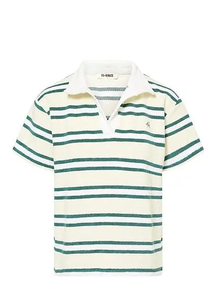 4TH & RECKLESS Striped Cotton-blend Polo Top - Yellow Stripe