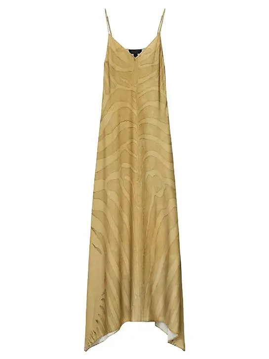 ALLSAINTS Leona Zebra-print Woven Maxi Dress - Zebra Sand Gol