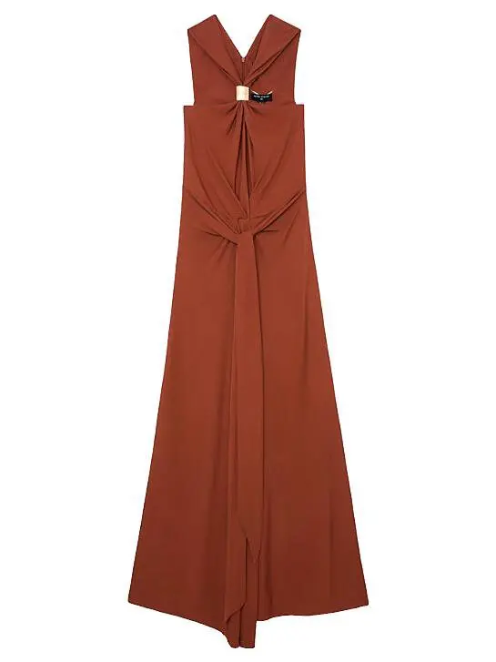 REISS Hardware-embellished Woven Maxi Dress - Rust