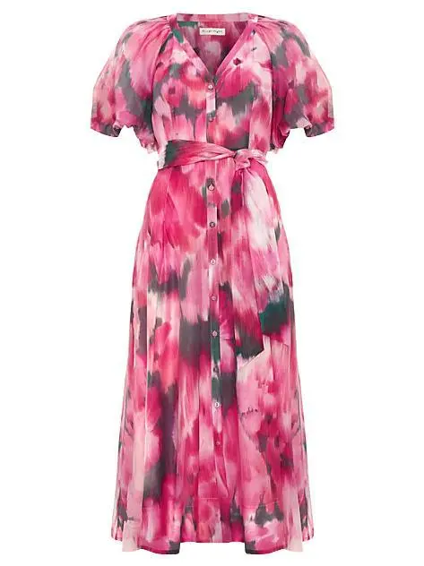 PHASE EIGHT Caterina Floral-print Woven Midi Dress - Pink