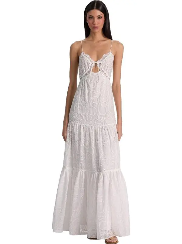 Alice + Olivia Nicky Tiered Maxi Dress - White
