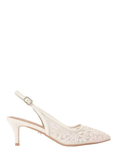 Carvela Positano Low Lace Slingbacks - Cream