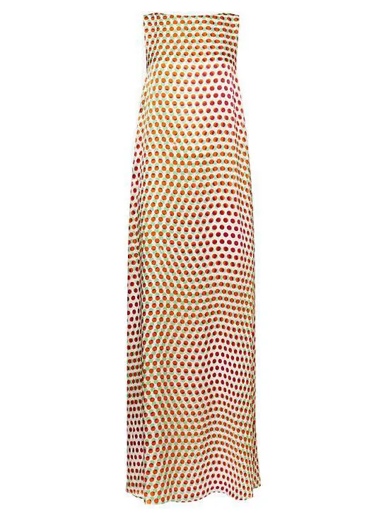 Dries Van Noten Polka Dot Silk Maxi Dress - Ecru