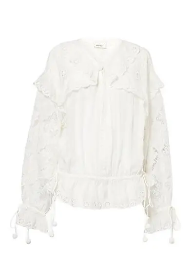 Isabel Marant Étoile Nowana Cotton And Linen-blend Top - White