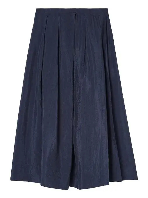 Emporio Armani Technical Crepon Flared Skirt - Blue