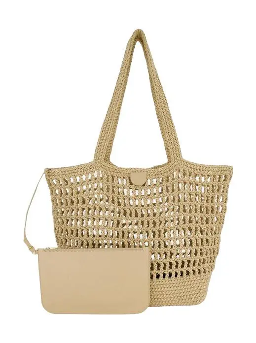 Vince Barcelona Cotton Crochet Large Tote - Red
