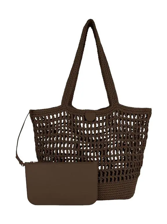 Vince Barcelona Cotton Crochet Large Tote - Red