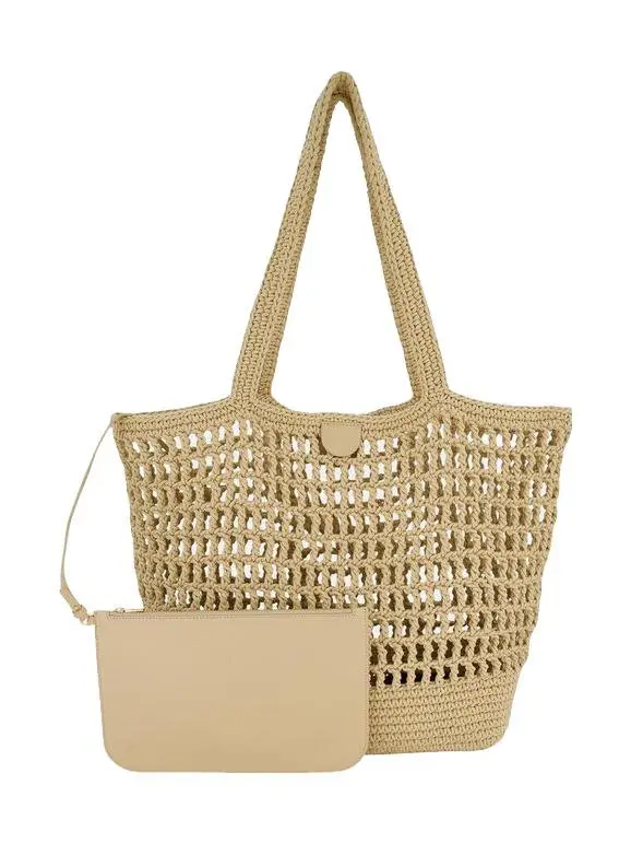 Vince Barcelona Cotton Crochet Large Tote - Red
