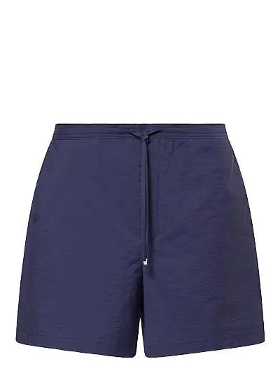 Loewe X Paula's Ibiza Embroidered Cotton-blend Shorts - Navy Blue