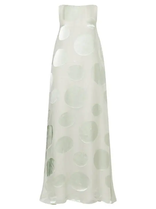 Dries Van Noten Polka Dot Silk-blend Maxi Dress - Mint
