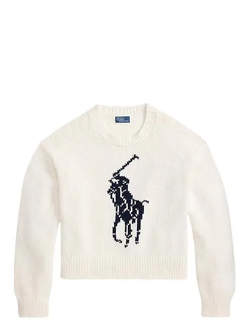 Polo Ralph Lauren Big Pony Knitted Cotton Jumper - White