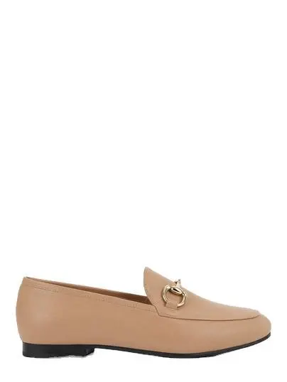 MENINA STEP Toledo Nude Loafer With Tone Chain - Gold