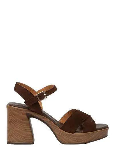 MENINA STEP Lena High Block Heel Sandals - Natural