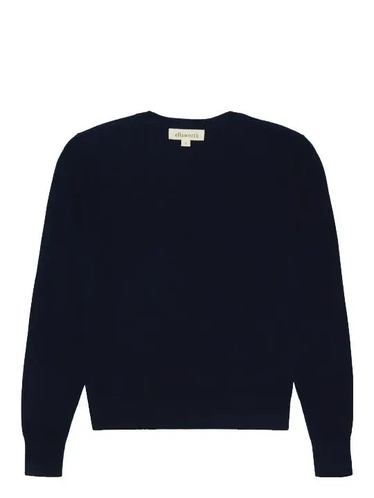 ELLSWORTH + IVEY Cashmere Crew Neck Sweater - Black