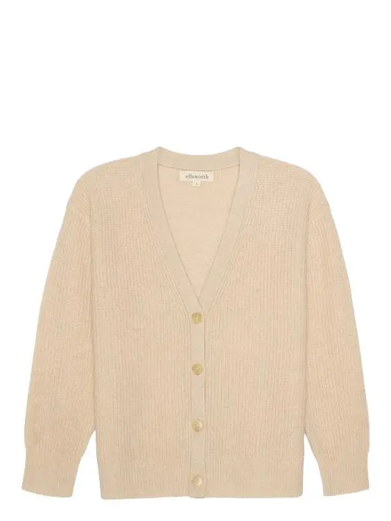 ELLSWORTH + IVEY Lilah Cashmere Knit Cardigan - Neutral