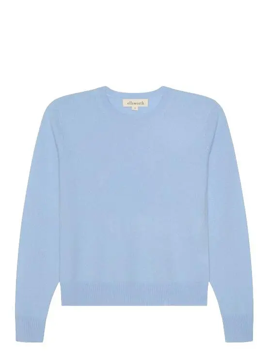 ELLSWORTH + IVEY Daphne Cashmere Crew Neck Sweater - Blue