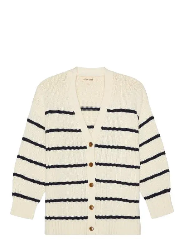 ELLSWORTH + IVEY Elizabeth Knit Cardigan - Navy / Blue