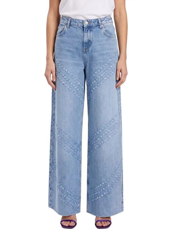 Liu Jo Embellished Wide Leg Jeans - Blue