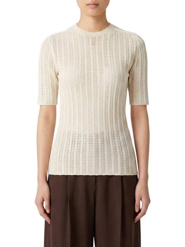 Fabiana Filippi Ribbed Knit Top - White
