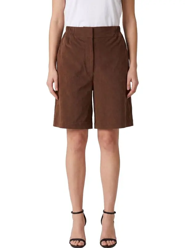 URBANCODE Faux Suede High Waisted Shorts - Brown
