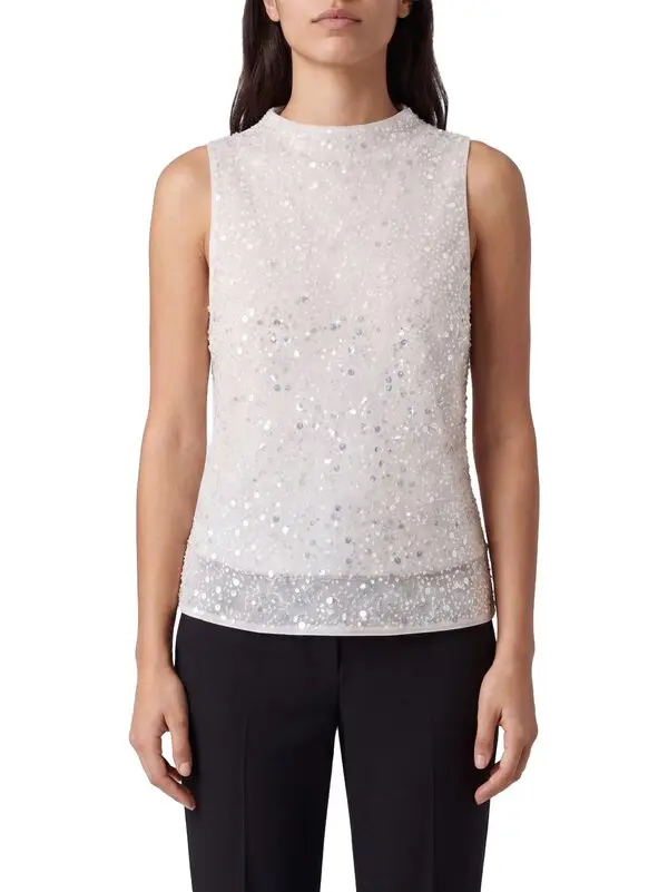 Patrizia Pepe Embellished Top - White
