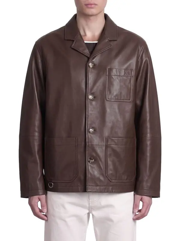 Loewe Leather Jacket - Brown