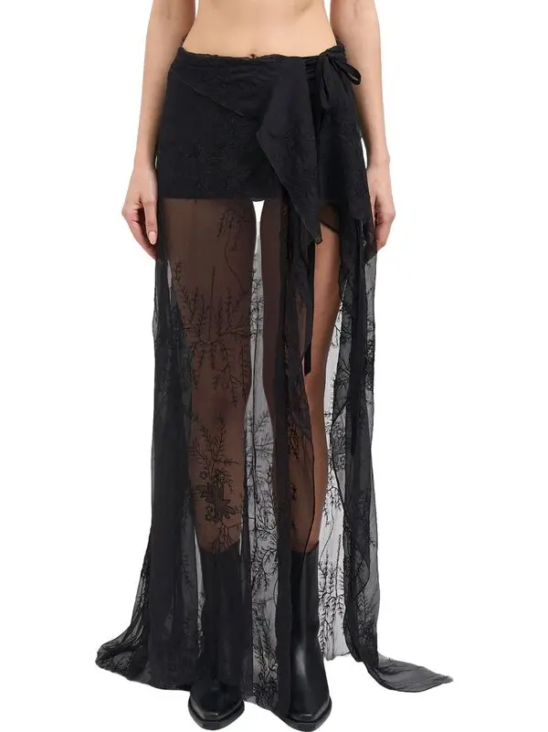 ANN DEMEULEMEESTER Lace Maxi Skirt - Black