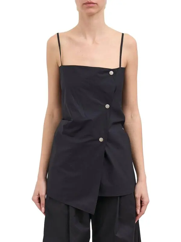 THELATEST Top With Asymmetrical Detail - Black