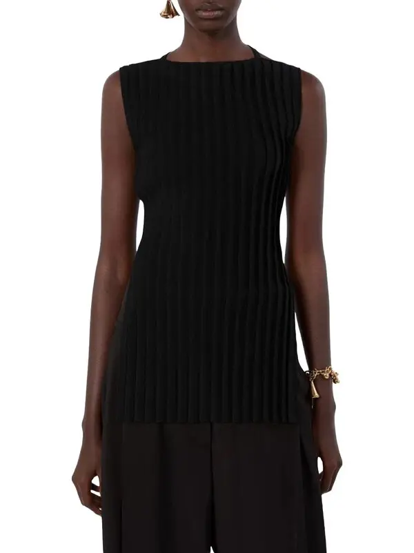 Sportmax Ribbed Knit Top - Black