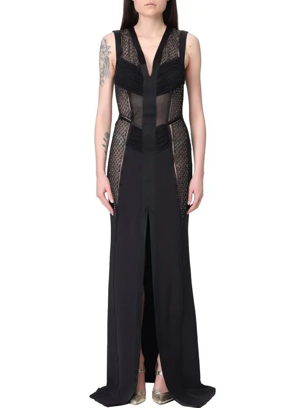 Elisabetta Franchi V-neck Embellished Gown - Black