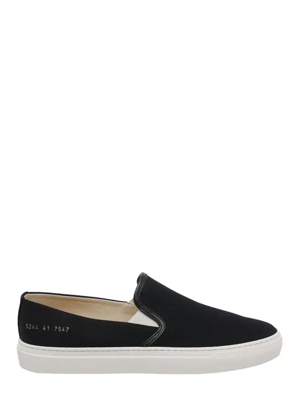 COMMON PROJECTS Suede Slip-on Sneakers With Foil-stamped Logo - Black