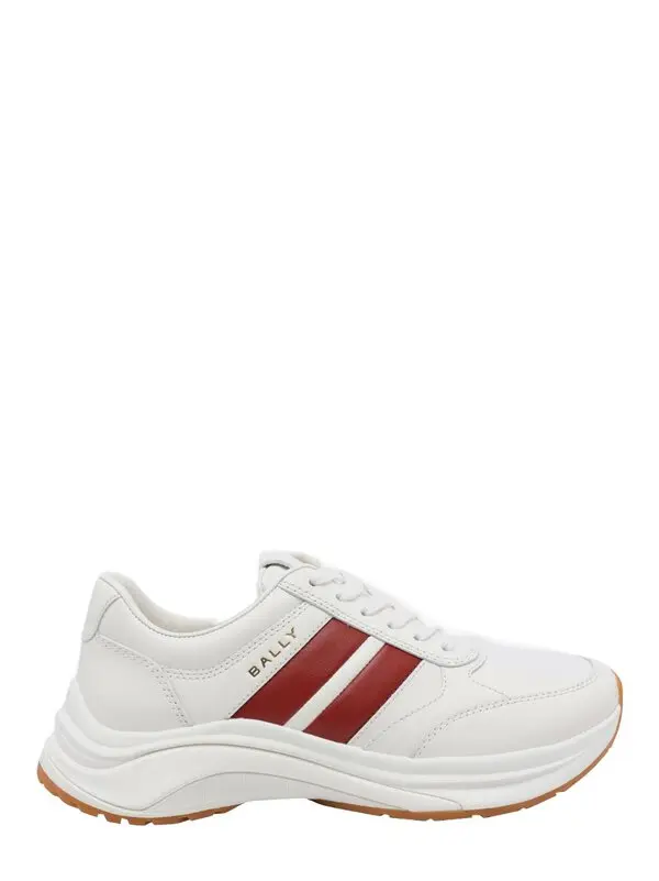 Bally Low-top Calf Leather Sneakers With Striped Detail And Chunky Sole - White