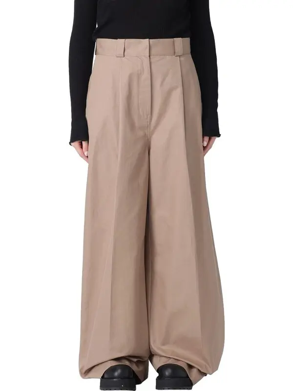 Balenciaga Wide Leg Tailored Trousers - Beige