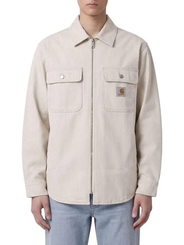 Carhartt Work In Progress Striped Zip-up Jacket - Grey
