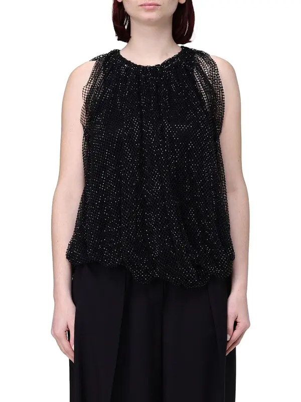 Sportmax Rhinestone Embellished Sleeveless Top - Black