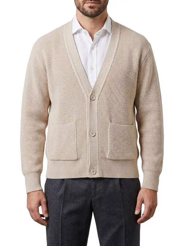 LARDINI Ribbed Knit Sweater - Beige