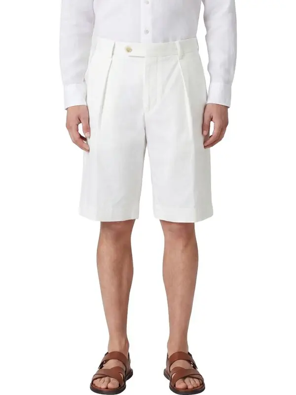 BOSS Tailored Pleated Shorts - White