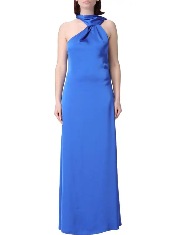H COUTURE Halterneck Maxi Gown - Royal Blue
