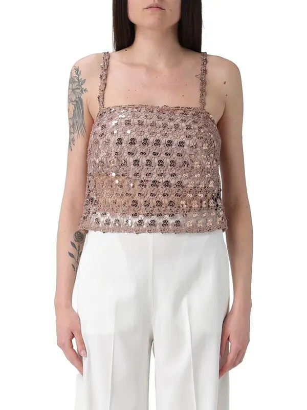 H COUTURE Lace And Sequin Embellished Top - Bronze