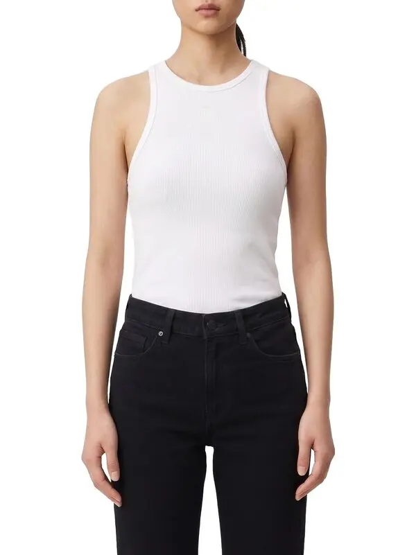ANINE BING Ribbed Tank - White