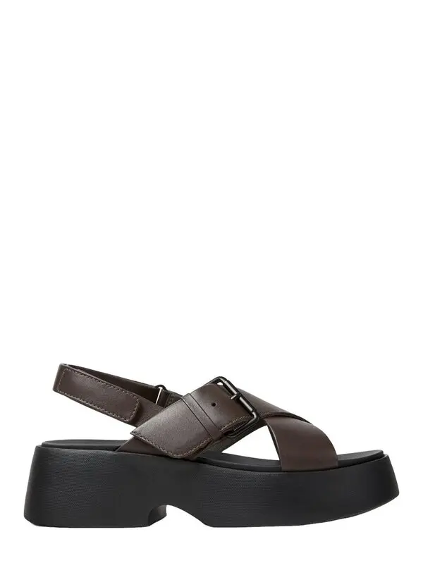 Camper Tasha Leather Sandals - Brown
