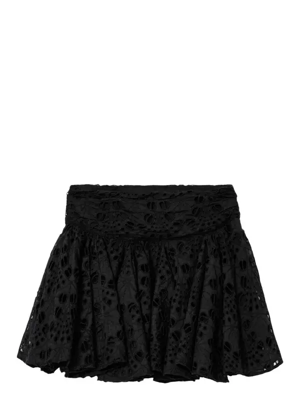 ALLSAINTS Broderie Anglaise Dotty Mini Skirt - Black