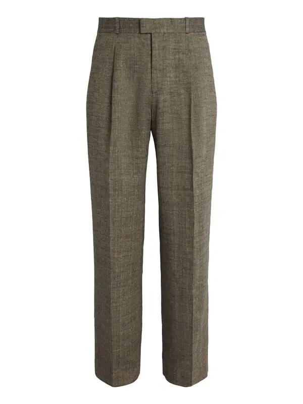 Our Legacy Linen-silk-cotton Straight Leg Trousers - Brown