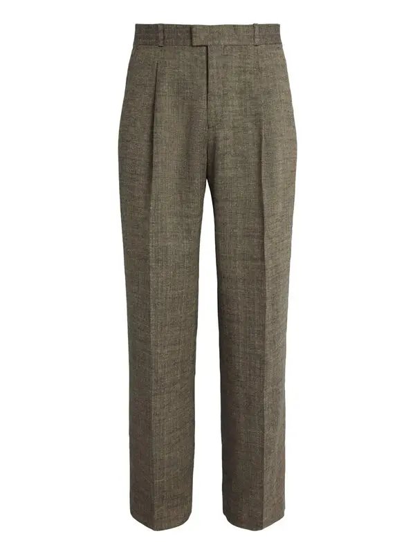 Our Legacy Linen-silk-cotton Straight Leg Trousers - Brown