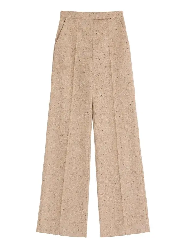 Valentino Garavani Virgin Wool Wide-leg Trousers - Beige
